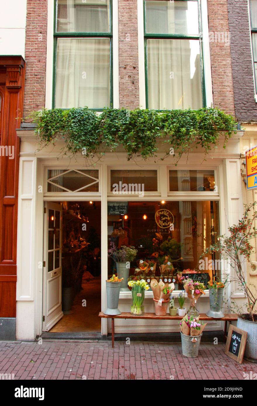 a traditional facade of a flower shop in Amsterdam Stock Photo - Alamy