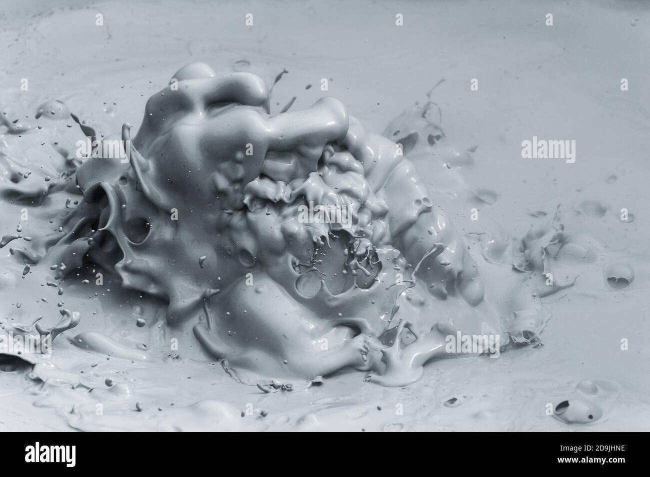 Hot boiling mud at fumarole is bubbling and exploding at mudpots ...