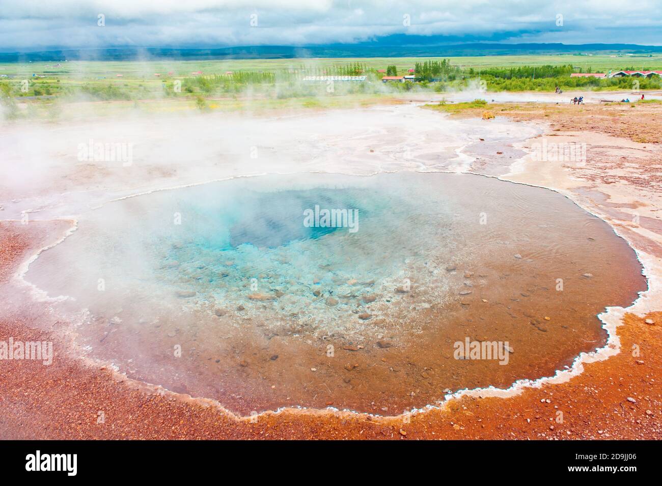 Blue pool Blesi at Haukadalur geothermal field, Iceland Stock Photo - Alamy