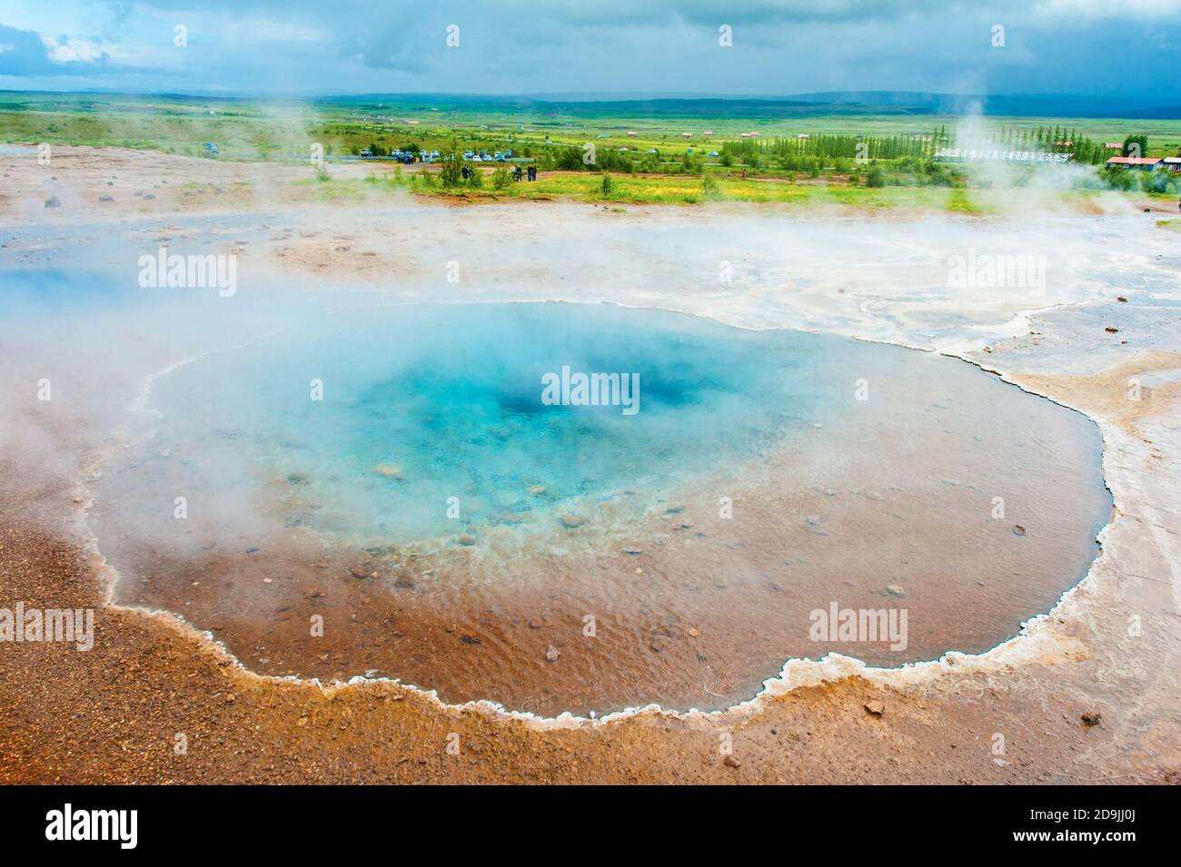 Blue pool Blesi at Haukadalur geothermal field, Iceland Stock Photo - Alamy