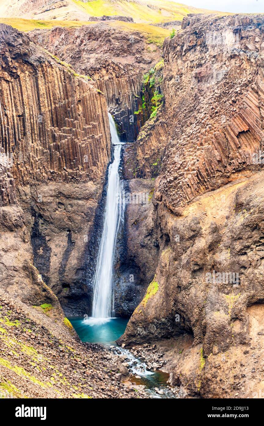 Litlanesfoss is a very beautiful small waterfall on the Iceland. It is ...