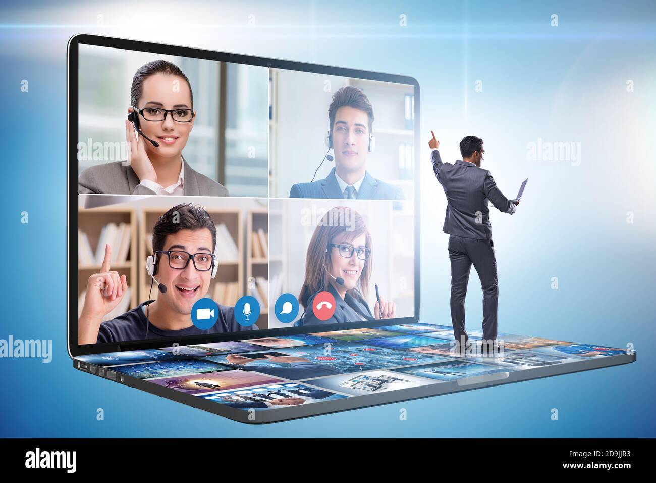 Concept of remote video conferencing during the pandemic Stock Photo ...