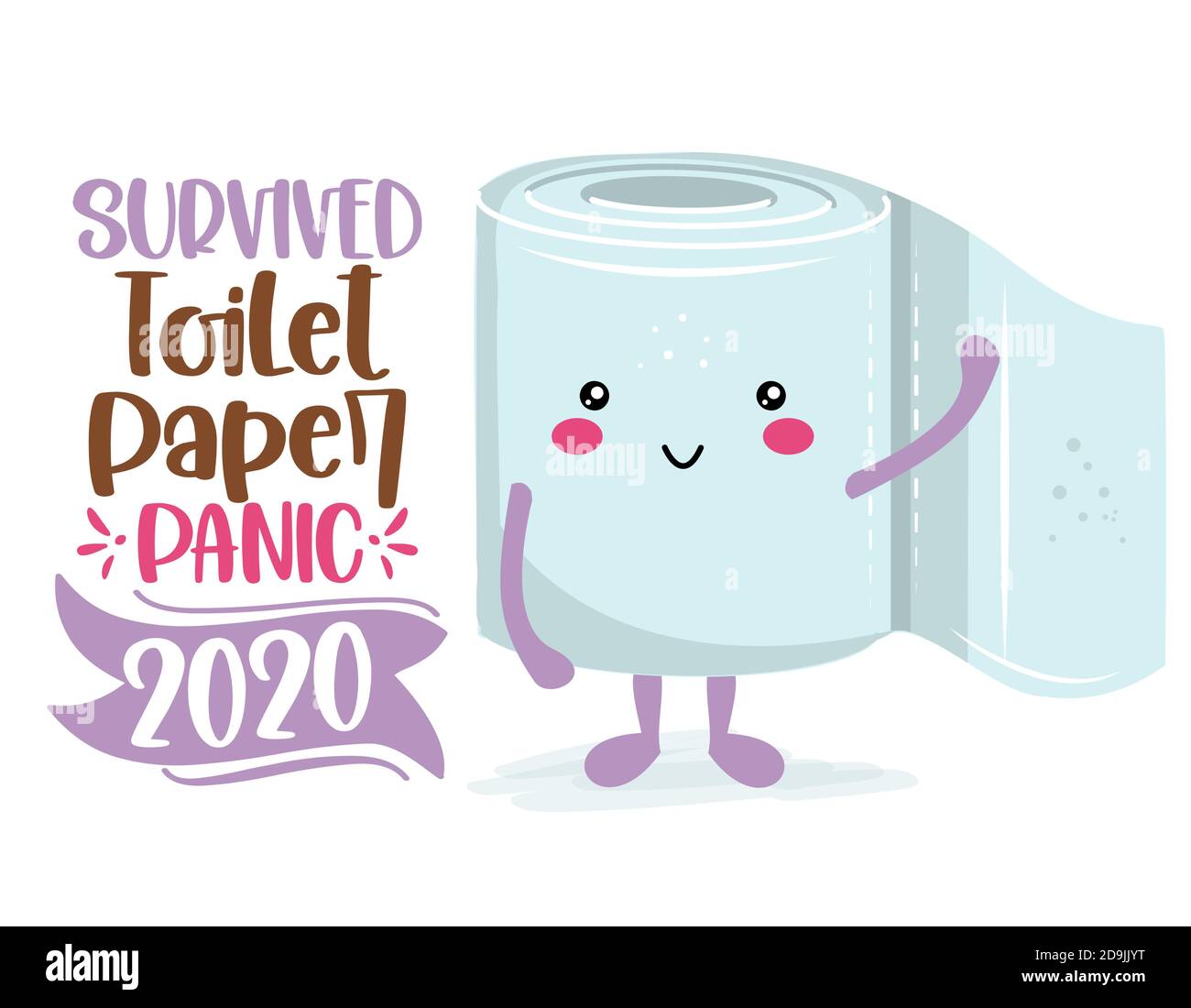 Survived Toilet Paper Panic 2020 - Funny toilet paper in kawaii style ...