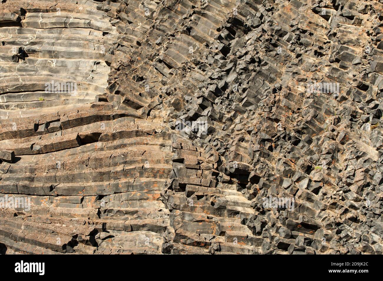 Natural background of hexagonal basalt columns in Icelandic national ...