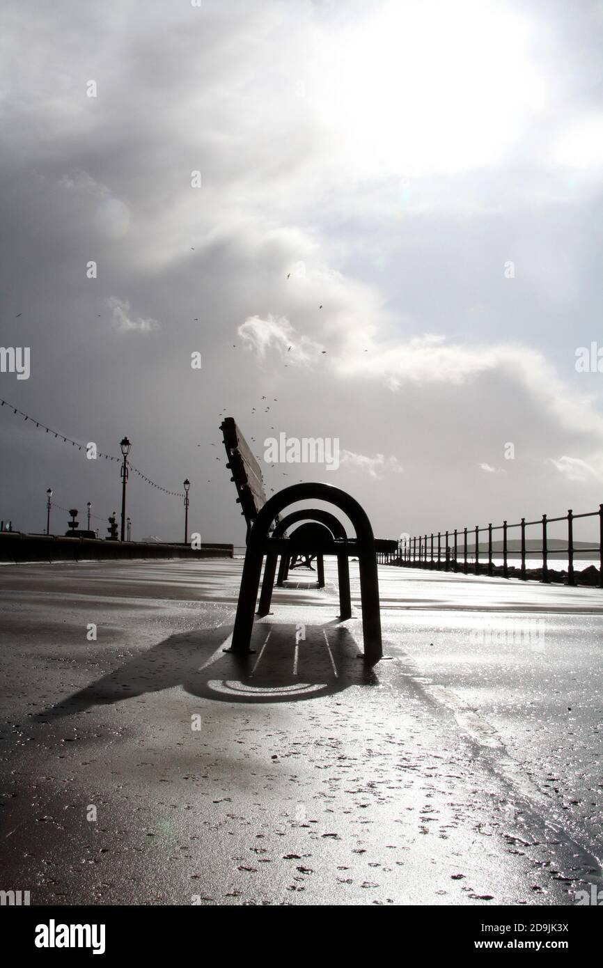 Largs, Ayrshire, Scotland, UK. Seafront Promenade, with colourful ...