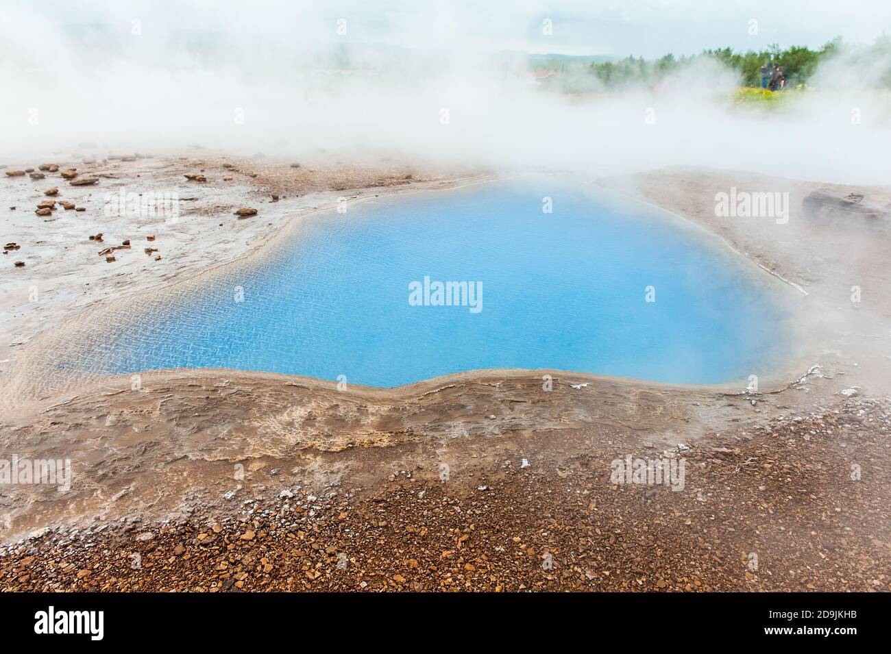 Blue pool Blesi at Haukadalur geothermal field, Iceland Stock Photo - Alamy