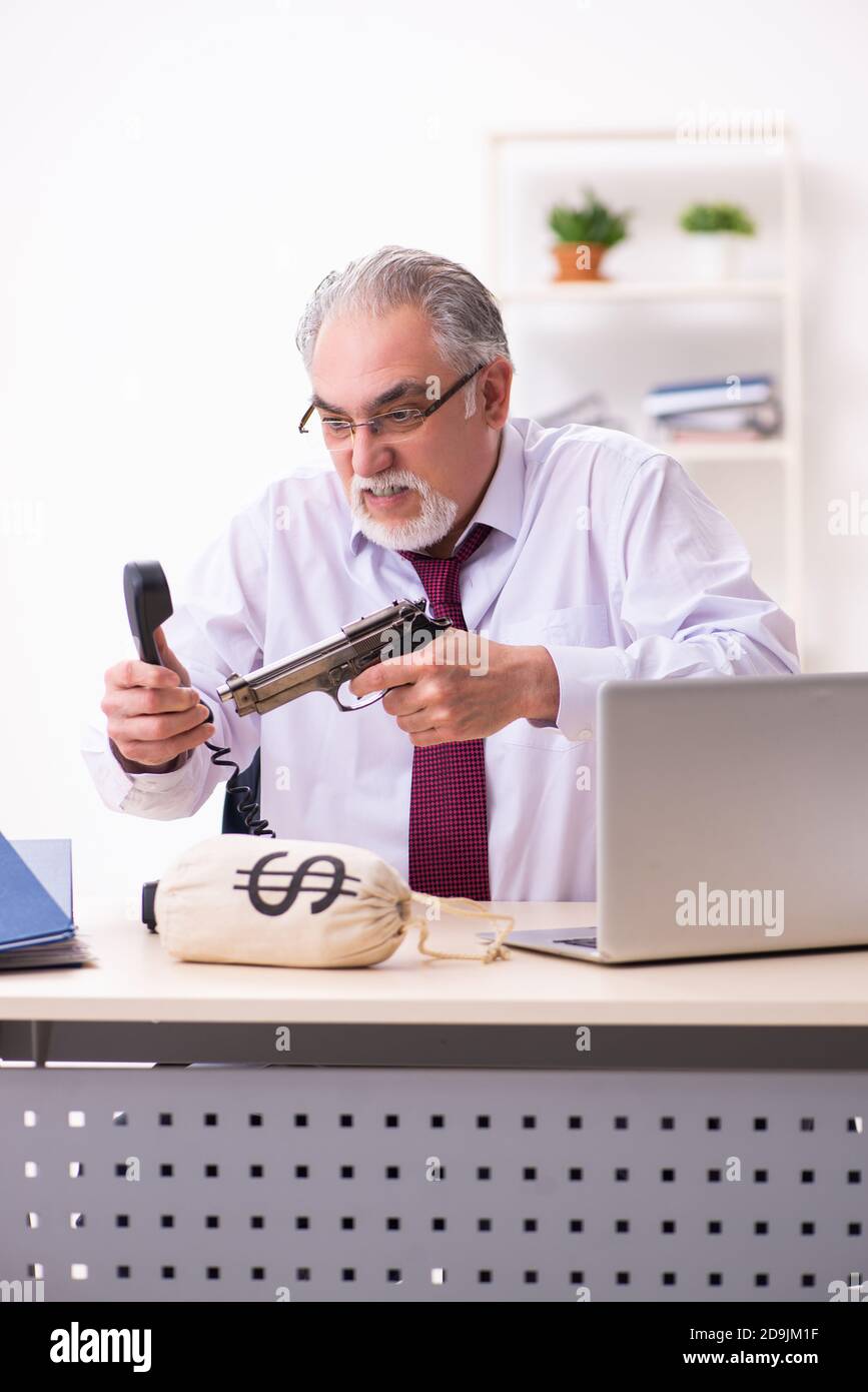Angry old businessman talking in hi-res stock photography and images ...