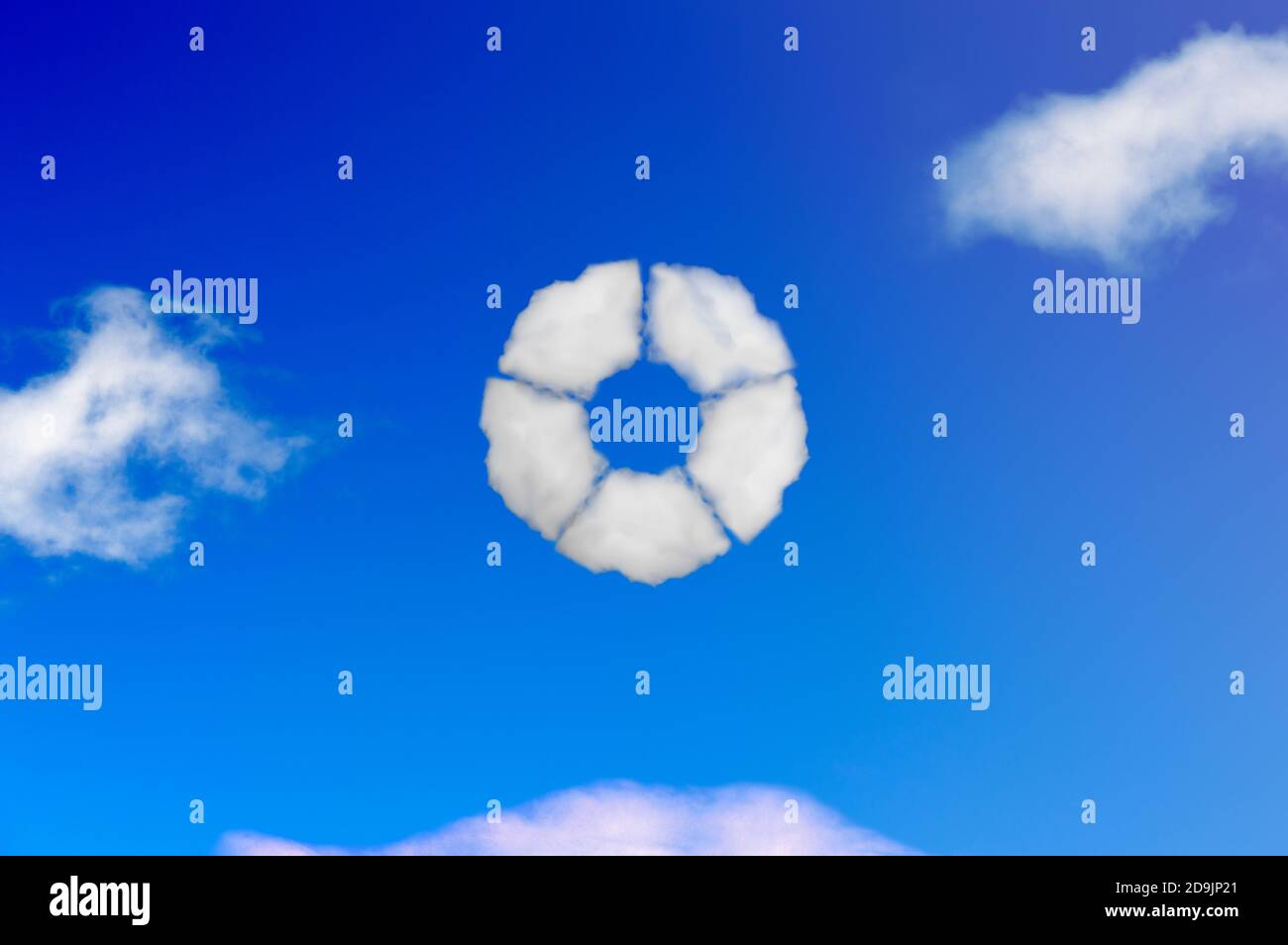 Circular shape of cloud infographic with five process or step for ...