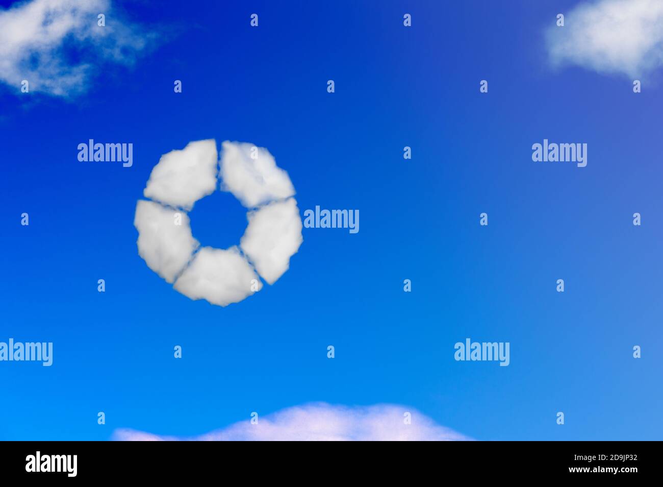 Circular shape of cloud infographic with five process or step for ...