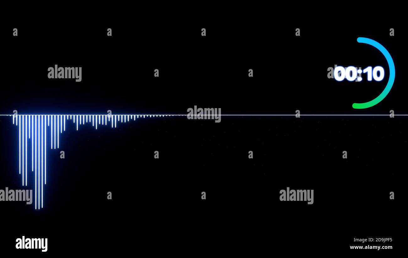 Audio spectrum Frequency of sound waves, Abstract 3D waves, 3D render ...
