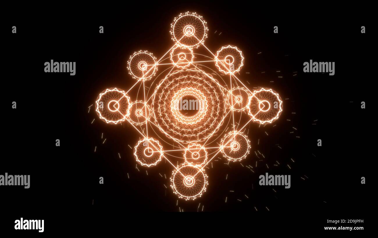 Abstract 3D spiritual background with nice burning effect, 3D render ...