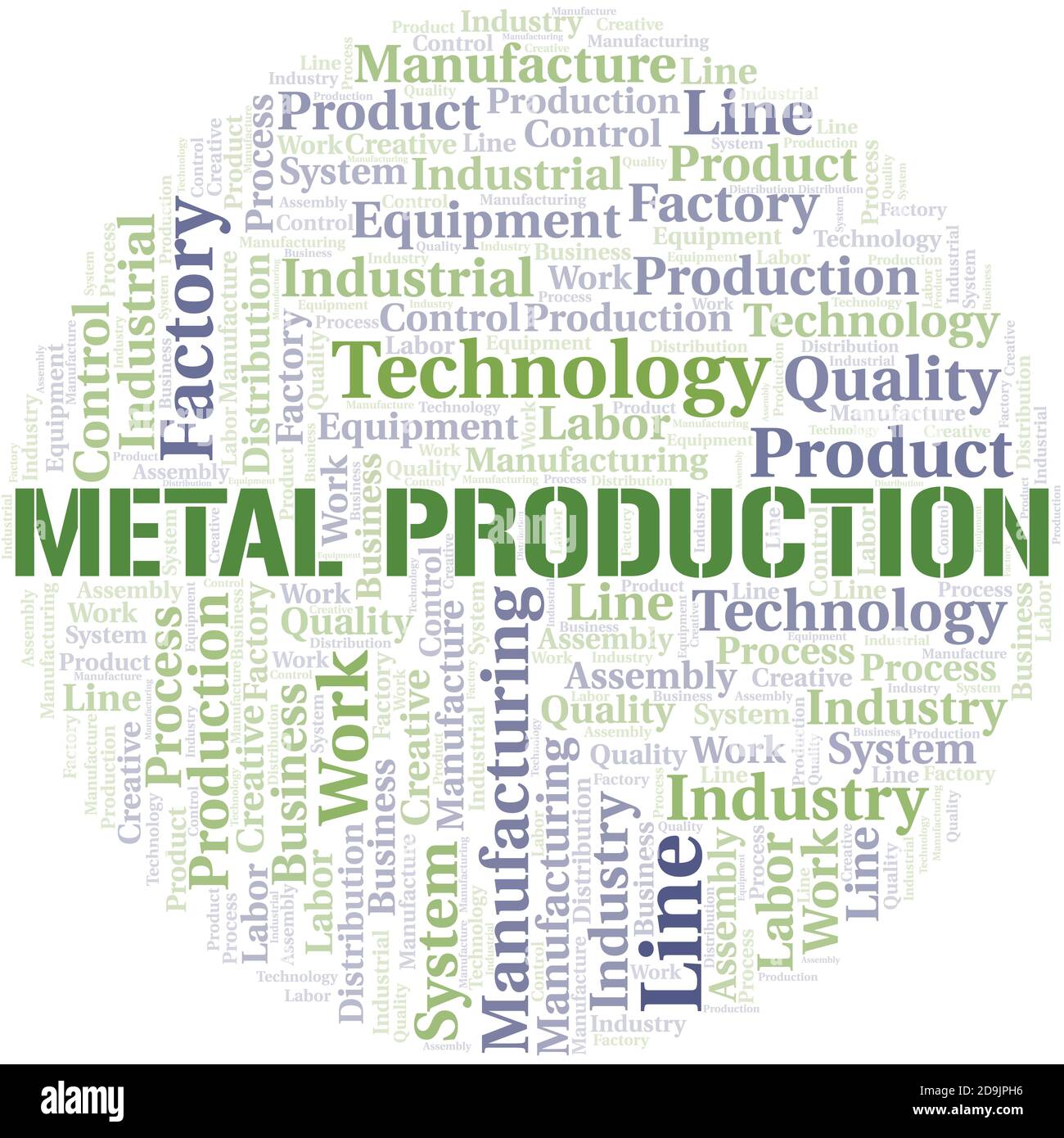 Metal Production word cloud create with the text only Stock Vector ...