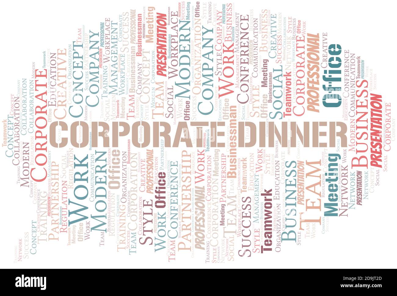 Corporate Dinner vector word cloud, made with the text only Stock ...