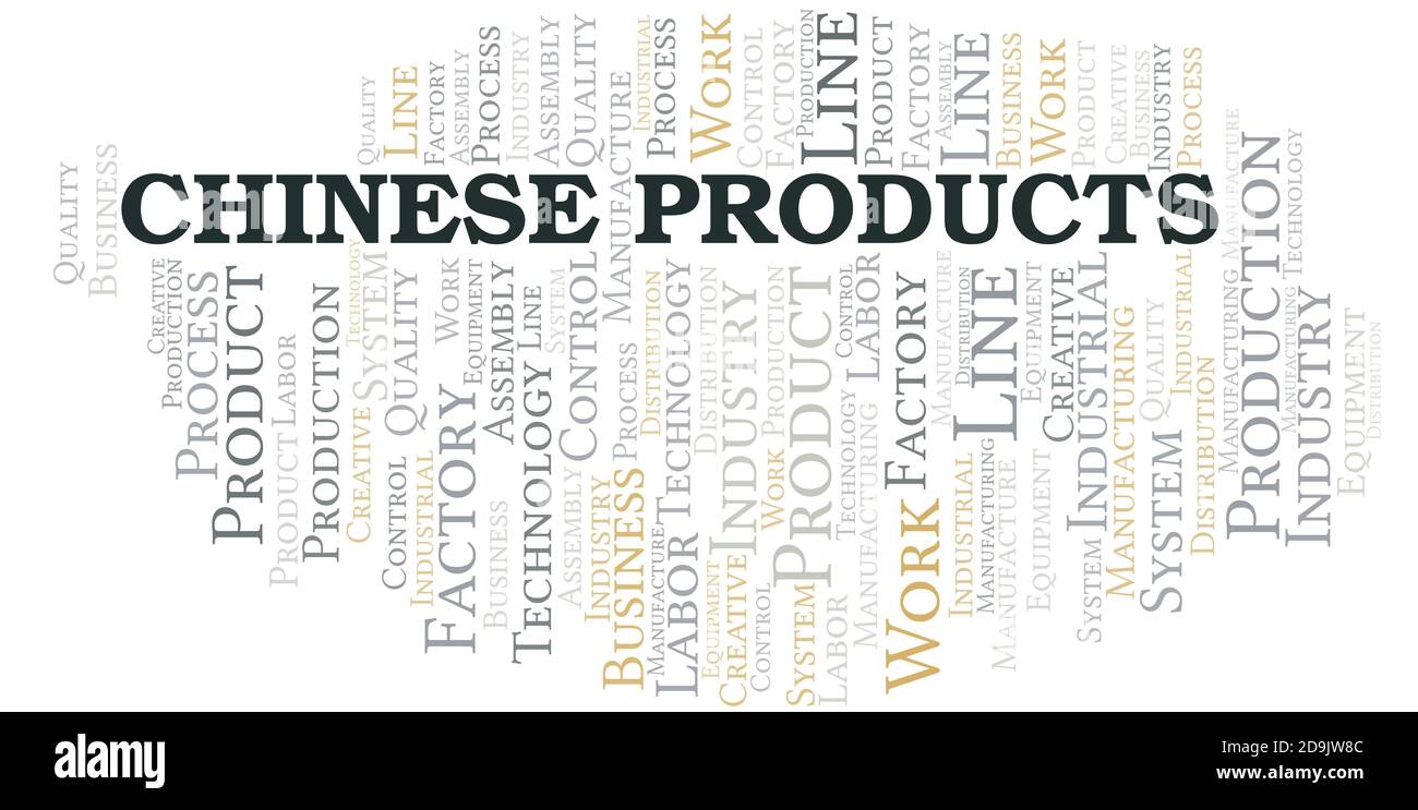 Chinese Products word cloud create with the text only Stock Vector ...