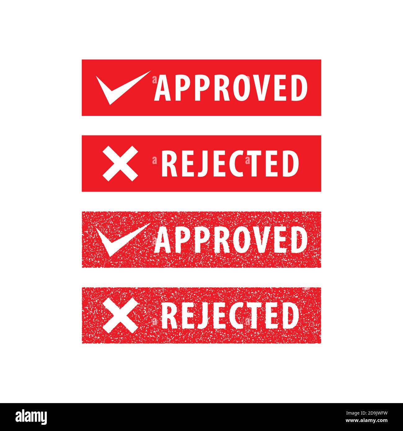 Set of Approved and Rejected Stamp vector illustration isolated on ...