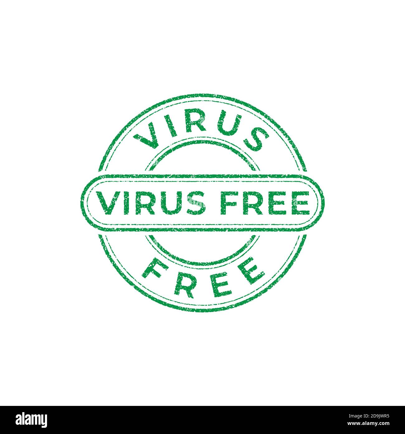 Virus free stamp vector illustration isolated on white background, Sign ...