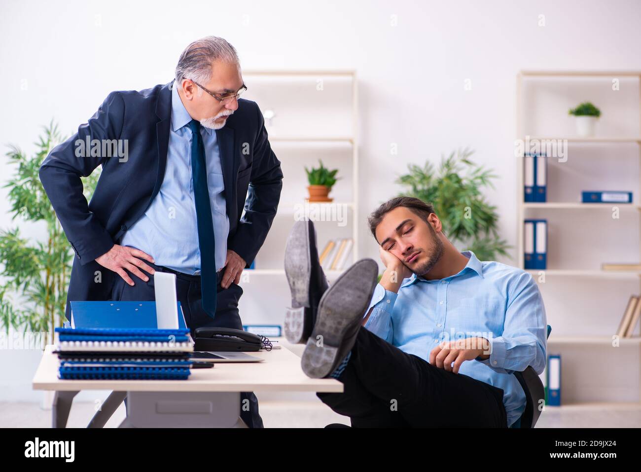 Lazy senior office worker hi-res stock photography and images - Alamy