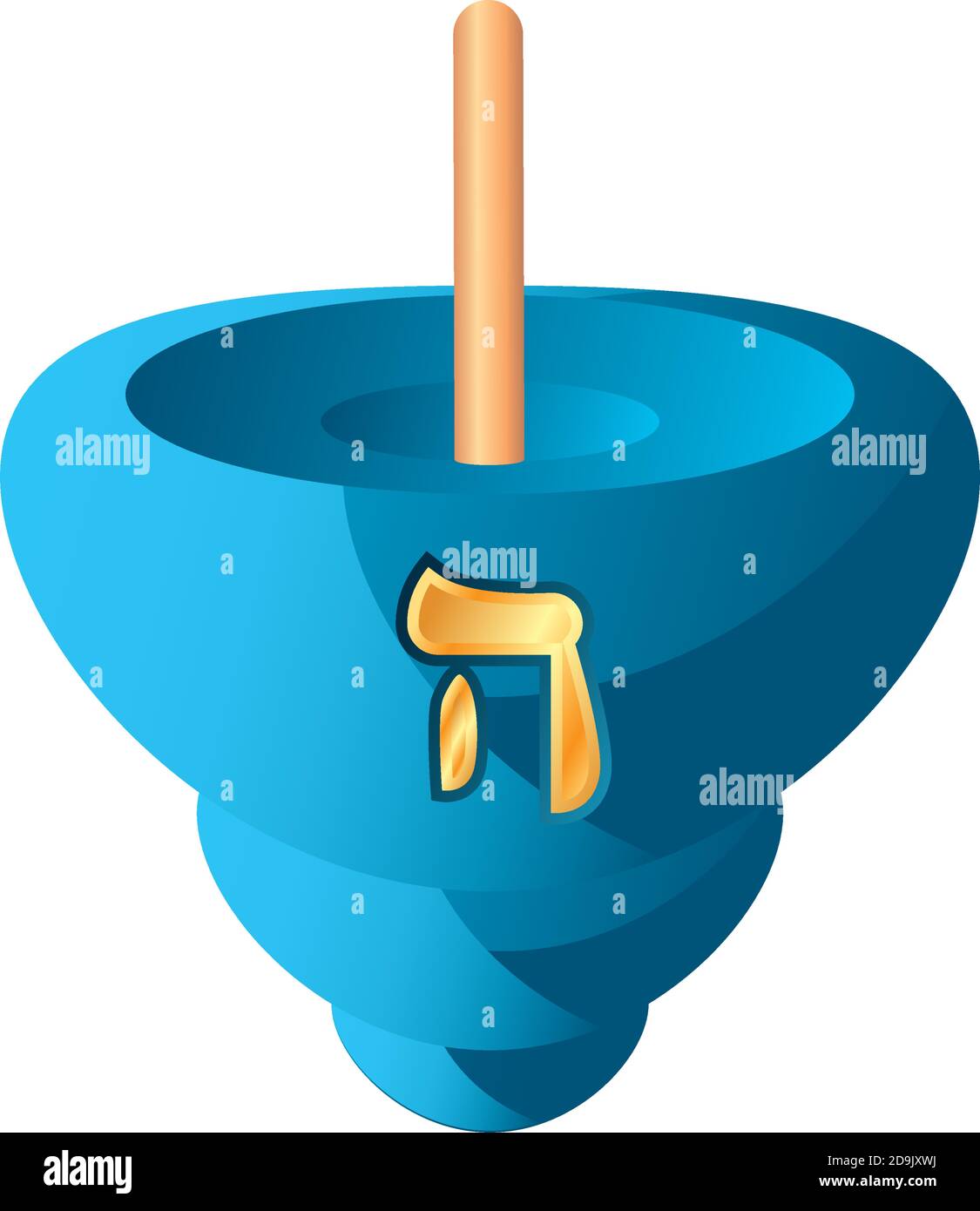 hanukkah, blue dreidel for celebration Jewish flat icon vector ...