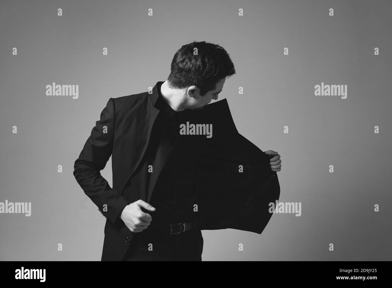 Businessman portrait no background Black and White Stock Photos ...