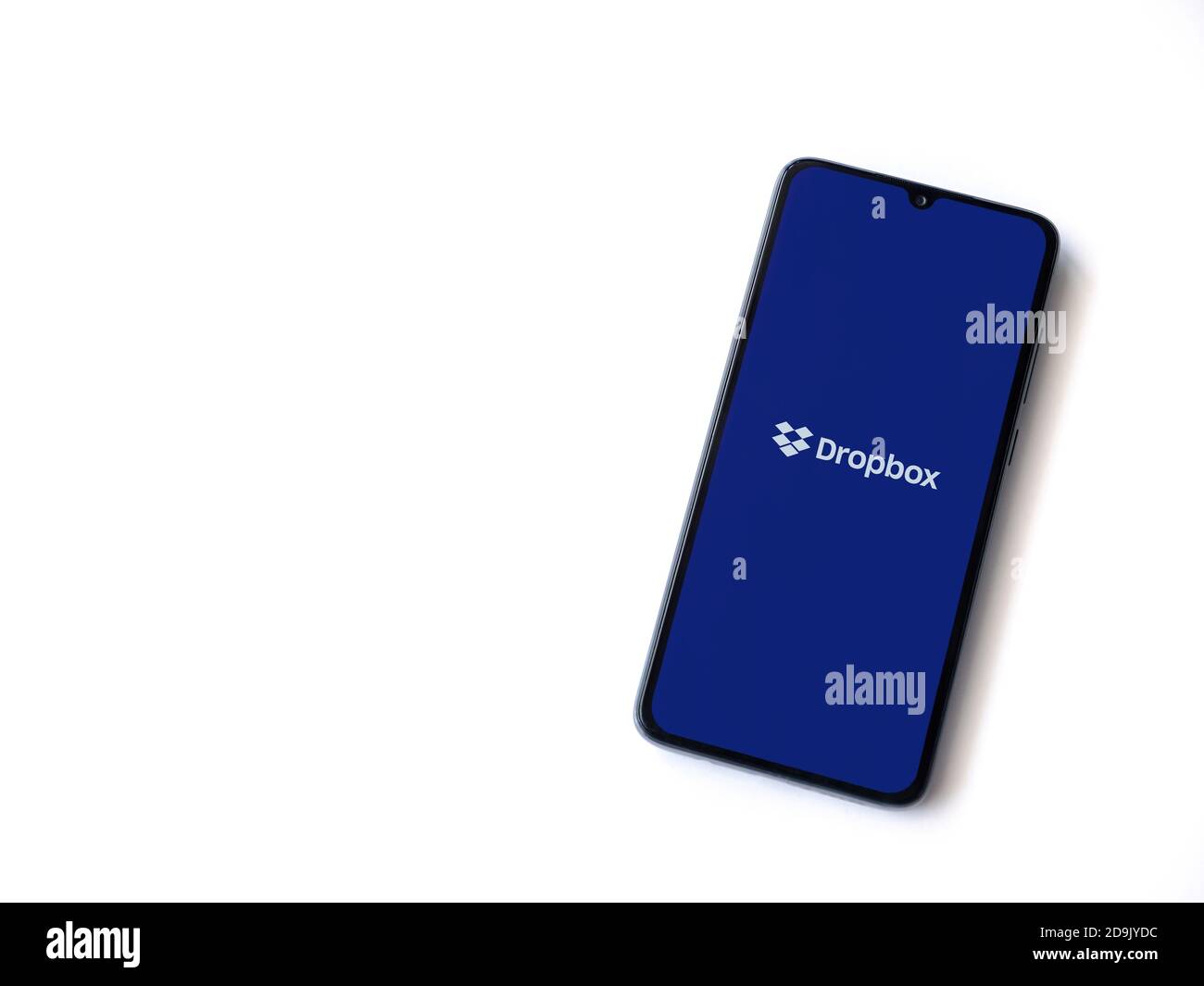 Lod, Israel - July 8, 2020: Dropbox app launch screen with logo on the ...