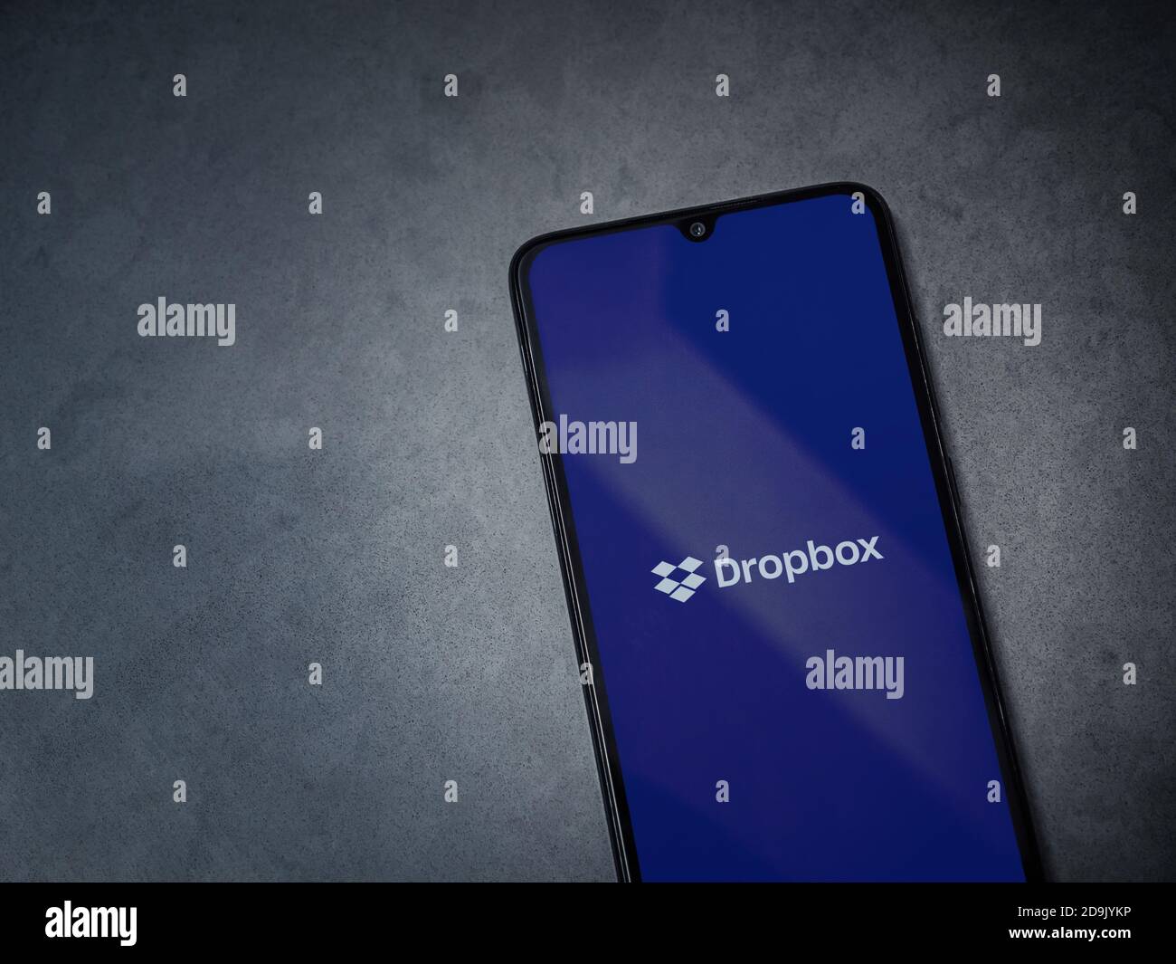 Lod, Israel - July 8, 2020: Dropbox app launch screen with logo on the ...