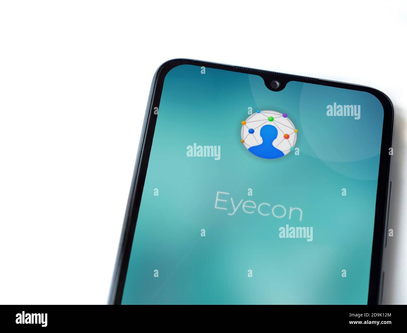 Lod, Israel - July 8, 2020: Eyecon app launch screen with logo on the ...