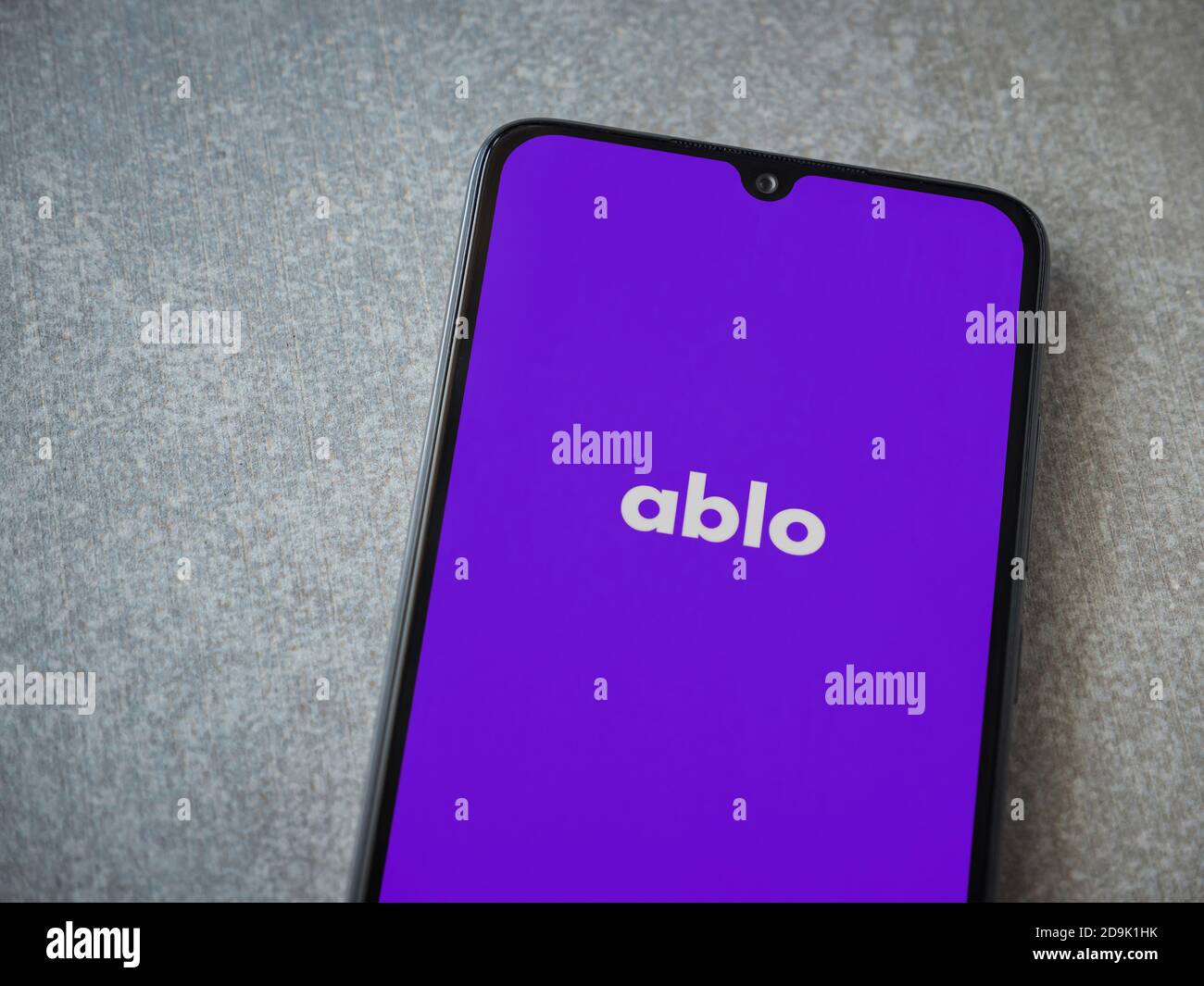 Lod, Israel - July 8, 2020: Ablo app launch screen with logo on the ...
