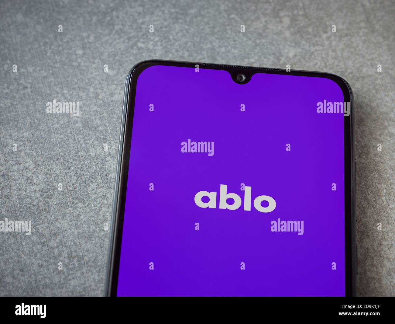 Lod, Israel - July 8, 2020: Ablo app launch screen with logo on the ...