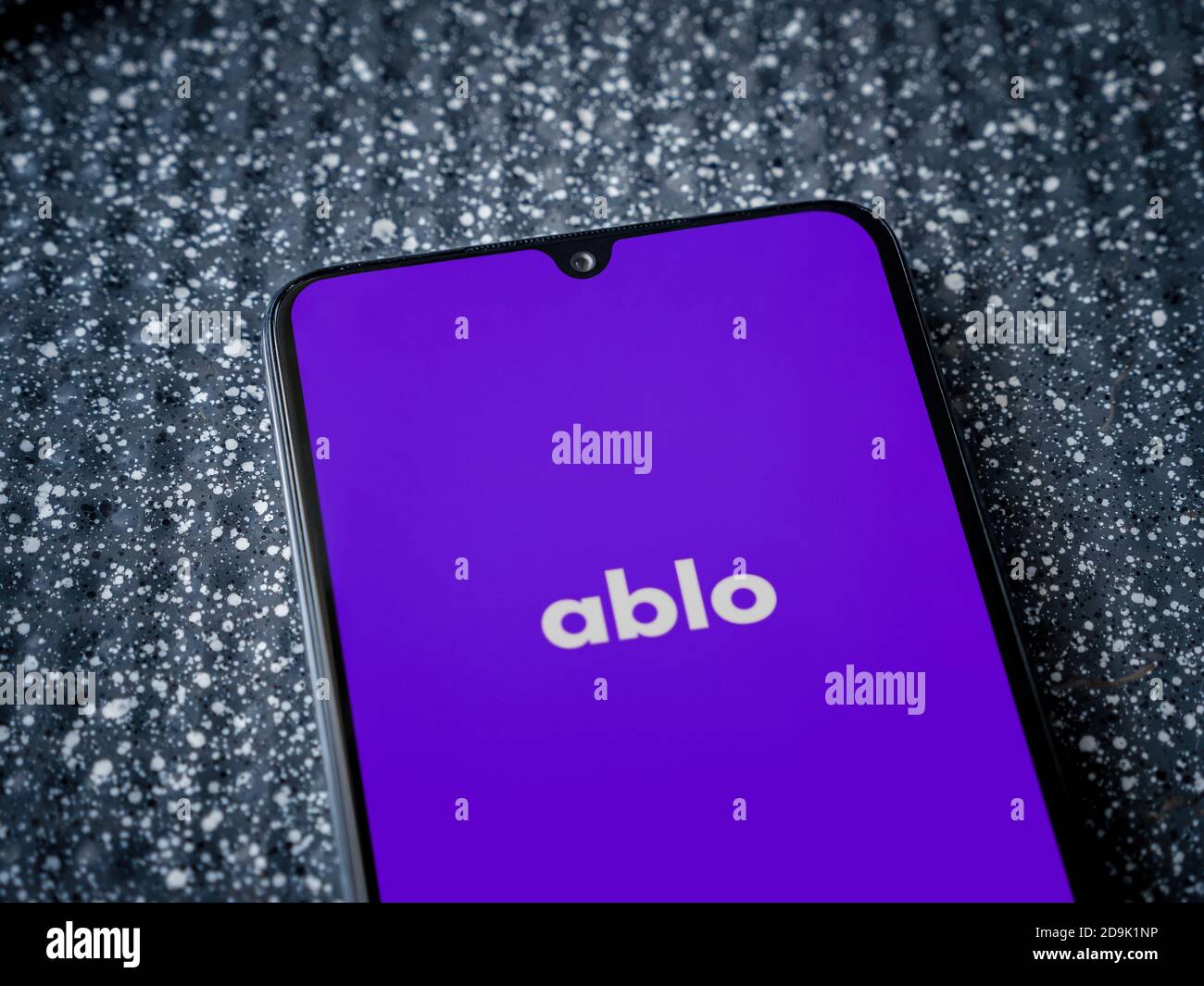Lod, Israel - July 8, 2020: Ablo app launch screen with logo on the ...