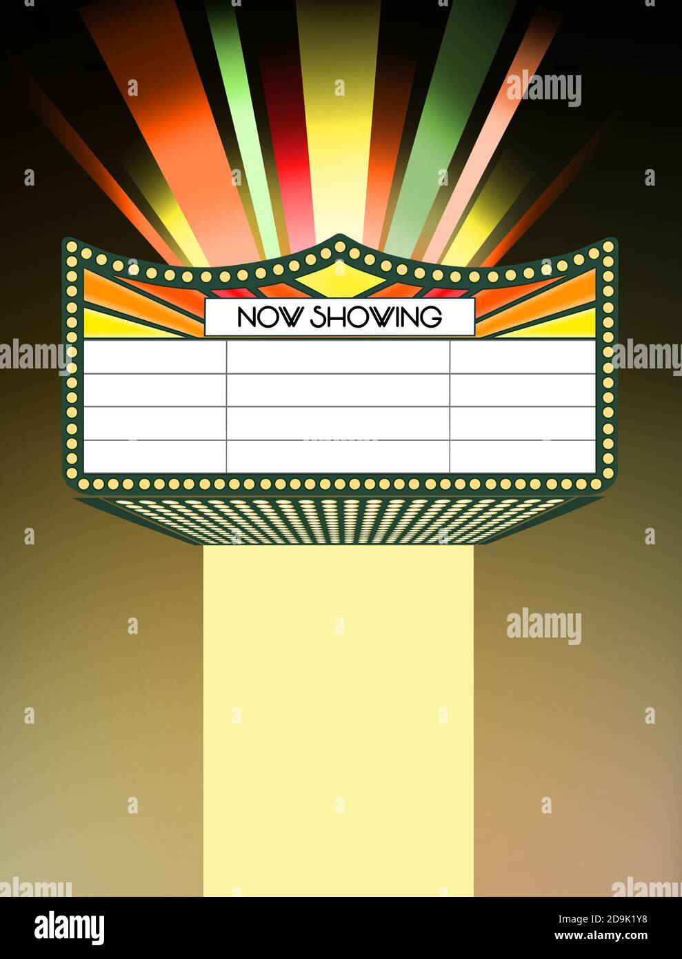 Broadway Movie Marquee , now showing scene Stock Photo - Alamy