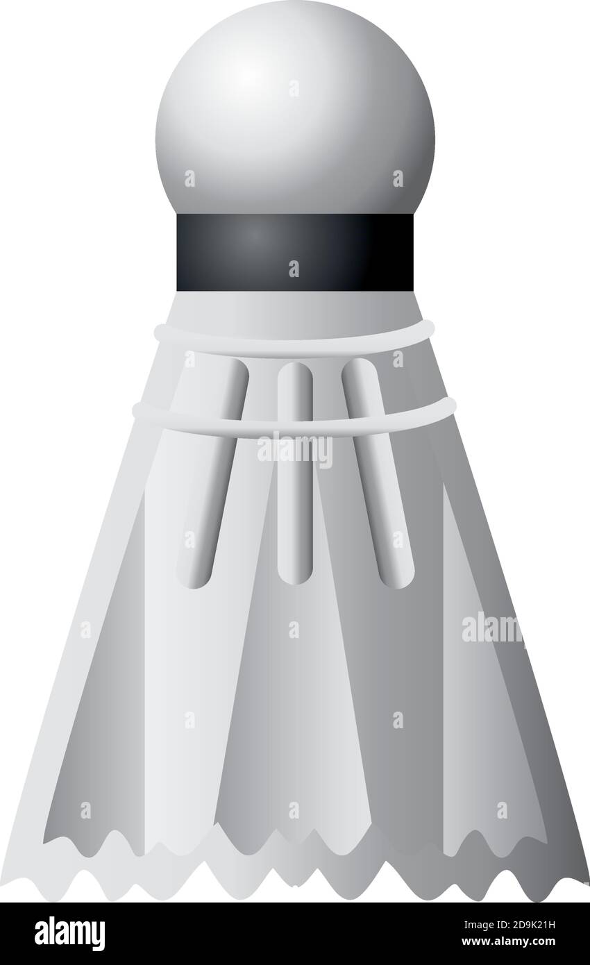 badminton shuttlecock with feathers sport equiment detailed design icon ...