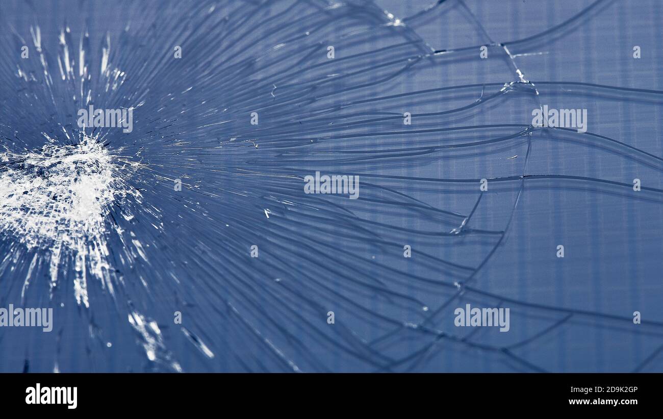 Broken glass - white lines on black background, design element. touch ...