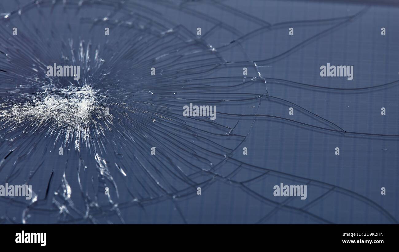 Broken glass - white lines on black background, design element. touch ...