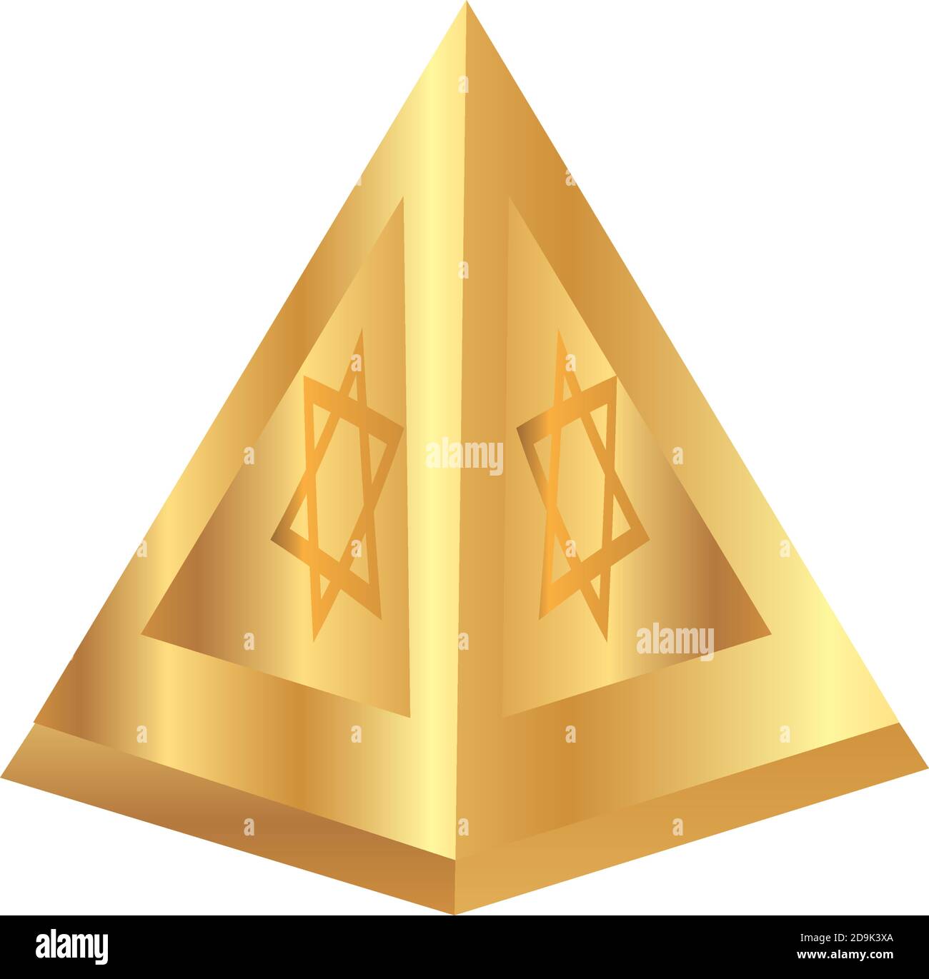 hanukkah, pyramid hebrew with star of David flat icon vector ...