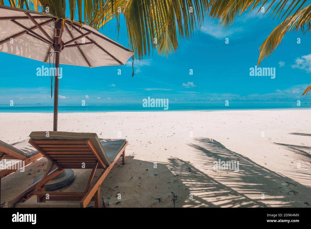 Perfect sunny beach. Idyllic tropical beach landscape for background ...