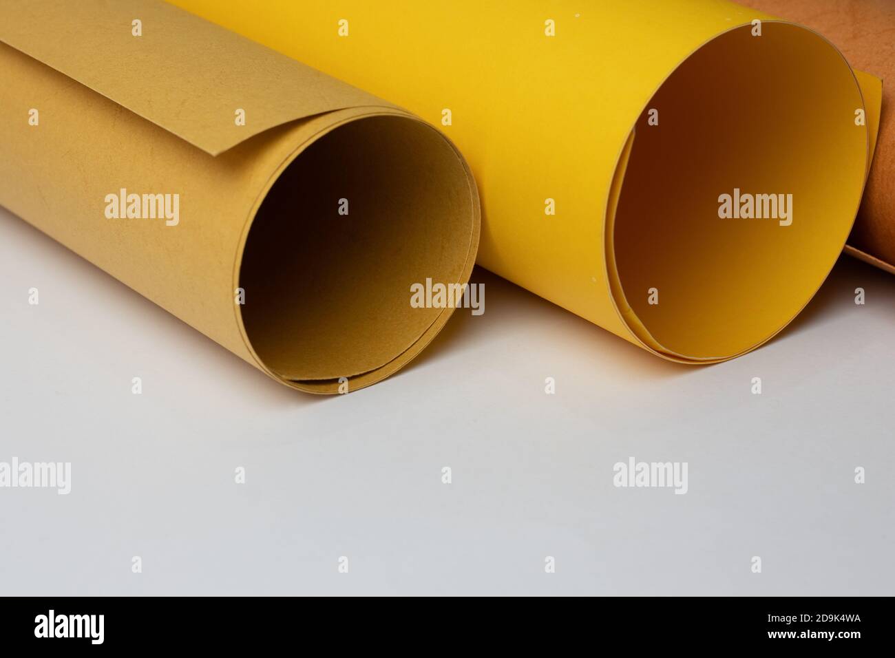 Abstract background design with colorful rolled textured sheet Stock ...