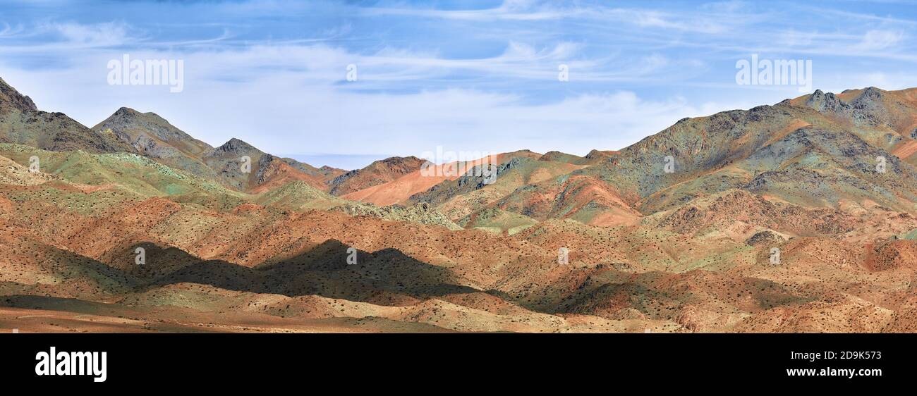 Multicolored mountains of Mongolia. Landscapes of Mongolia, panorama of ...