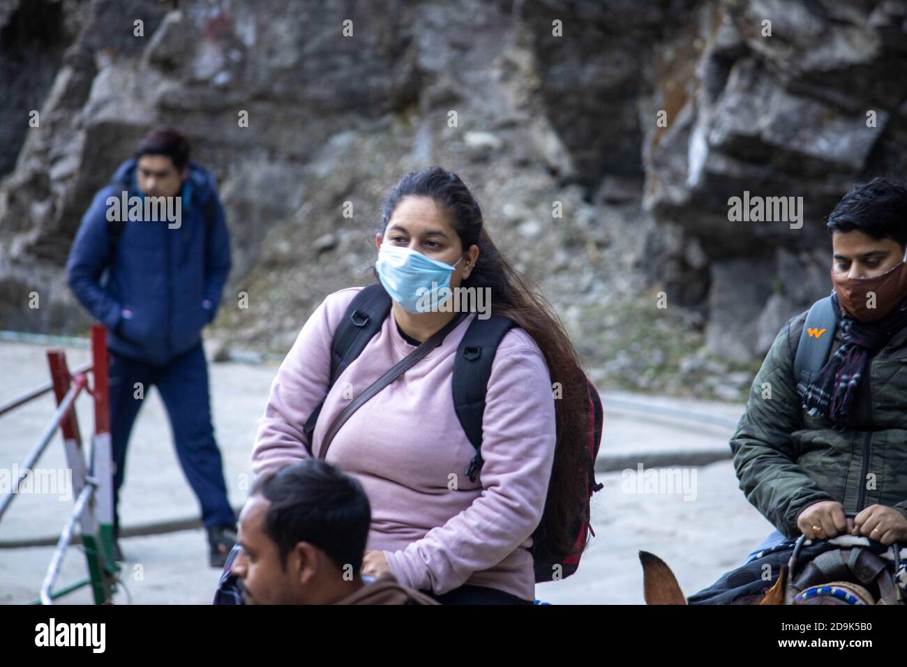 Kedarnath, Uttarakhand, India-October 30 2020: People wearing mask on ...