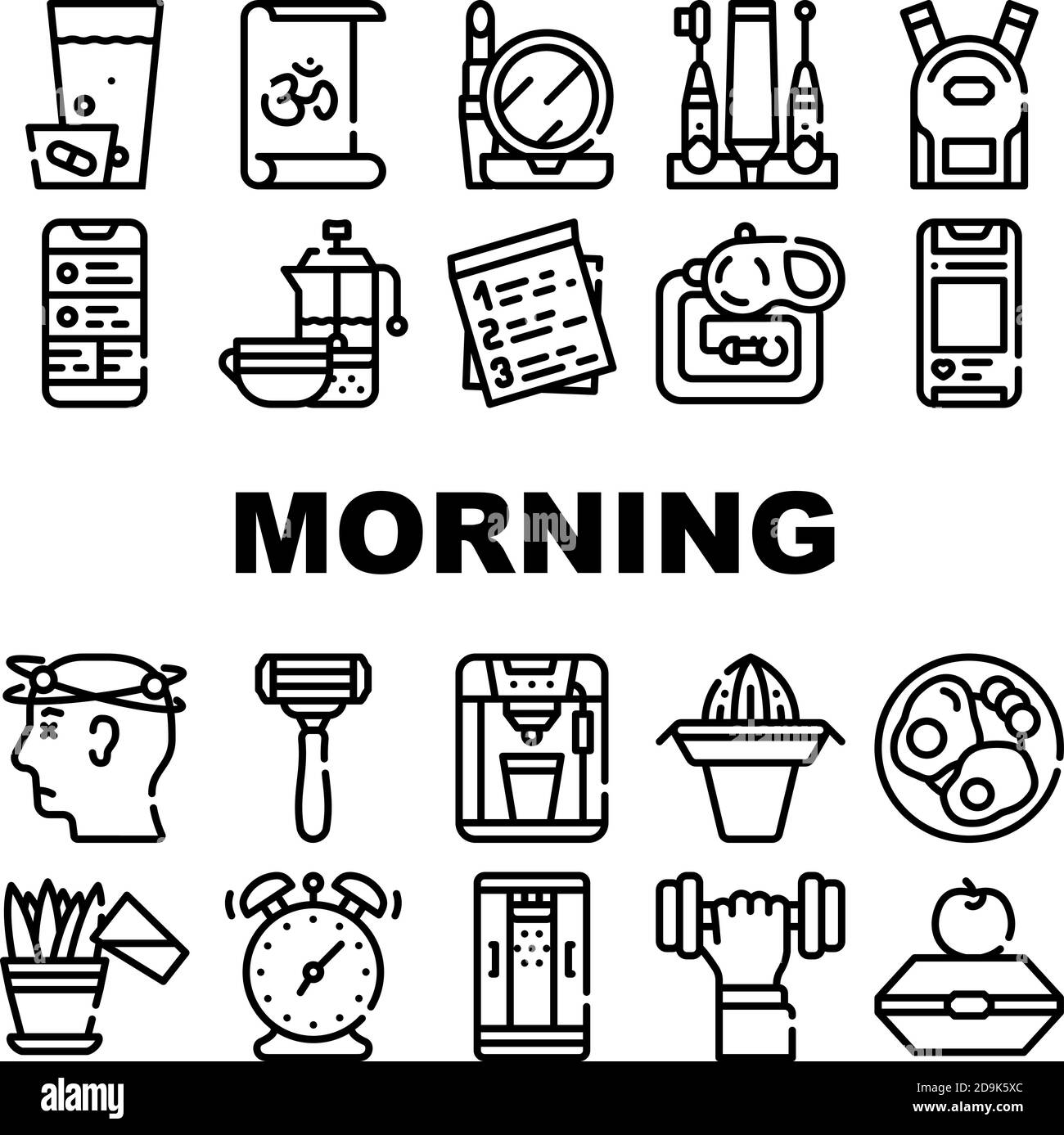 Morning Routine Daily Collection Icons Set Vector Stock Vector Image & Art - Alamy