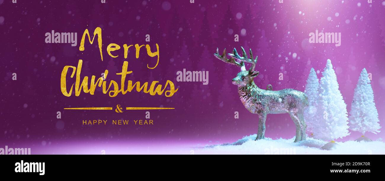 Christmas Banner background with Christmas Tree decoration Stock Photo ...