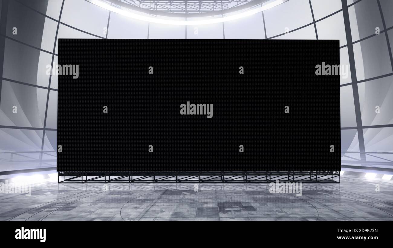Virtual studio background with a big empty videowall display ideal for ...