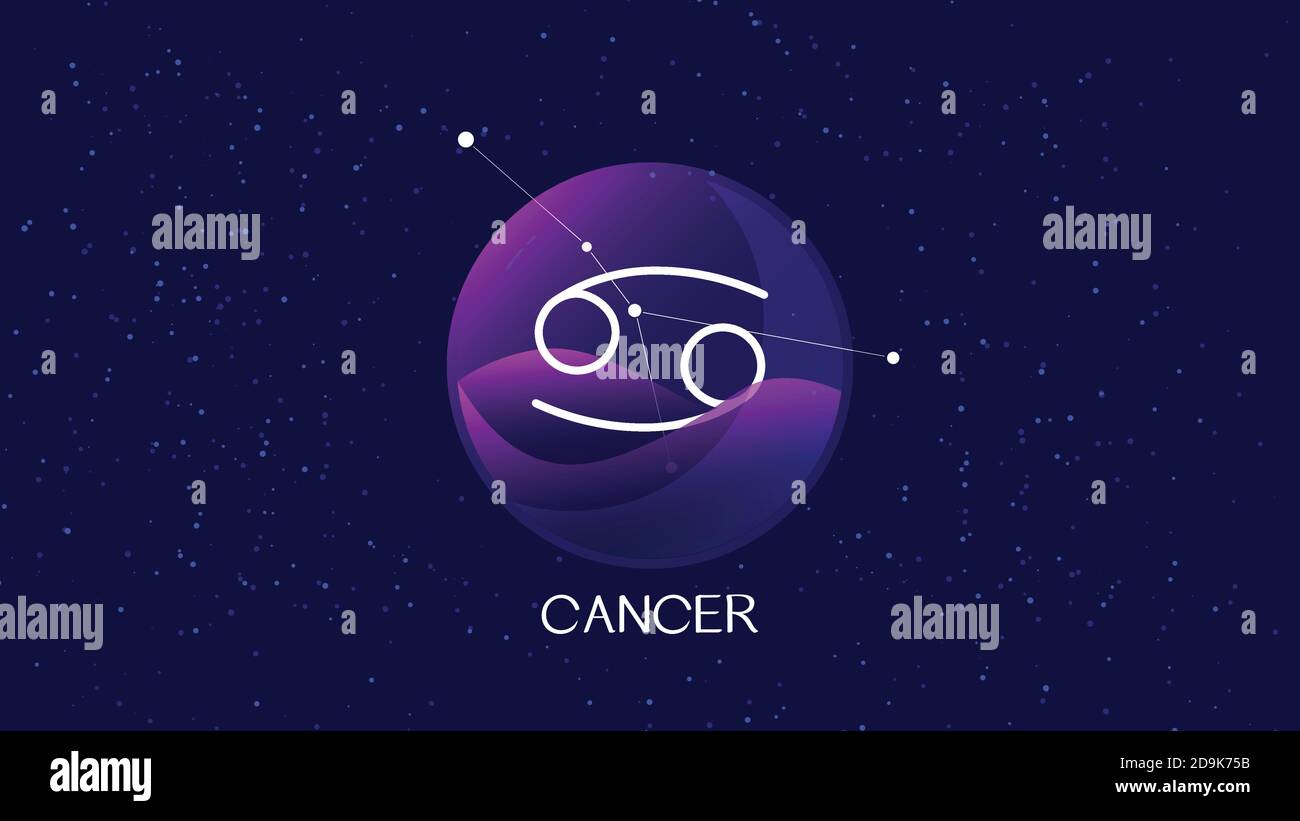 Cancer Sign Zodiac Background Beautiful And Simple Vector Image Of
