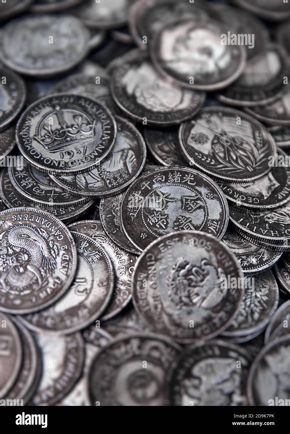 Vintage coins, World ancient coins background Stock Photo - Alamy