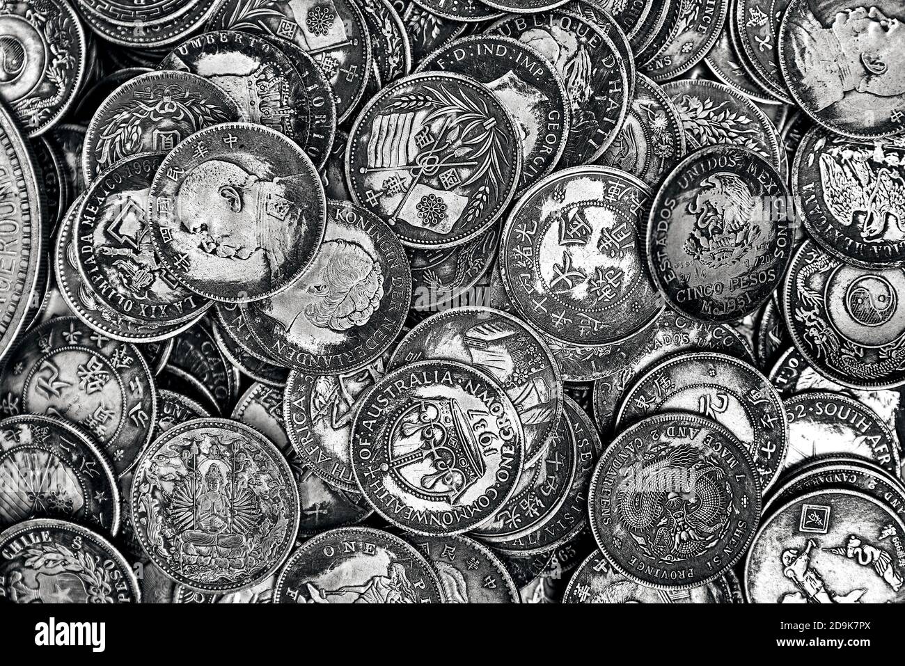 Vintage coins, World ancient coins background Stock Photo - Alamy