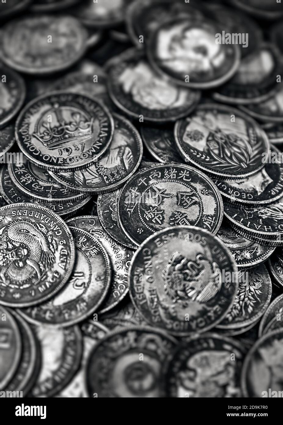 Vintage coins, World ancient coins background Stock Photo - Alamy