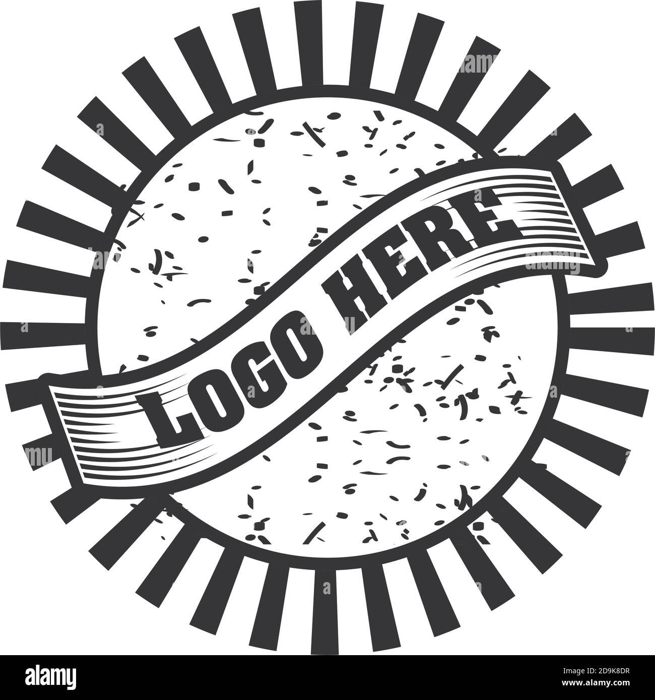 round emblem vintage insignia or logotype brand vector illustration ...