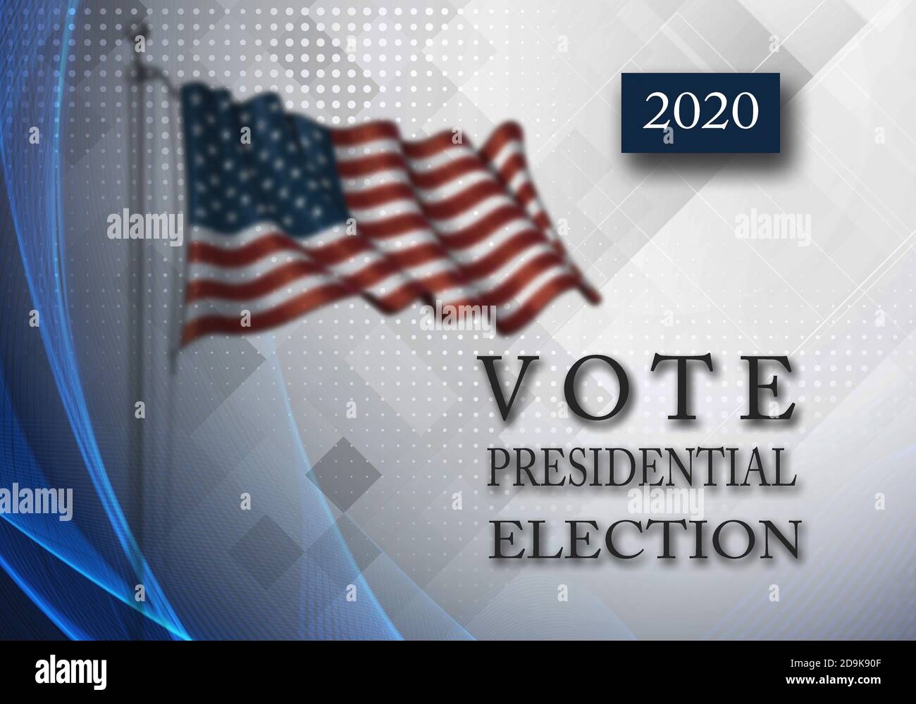 Vote presidential election and blurred flag of the United States of ...