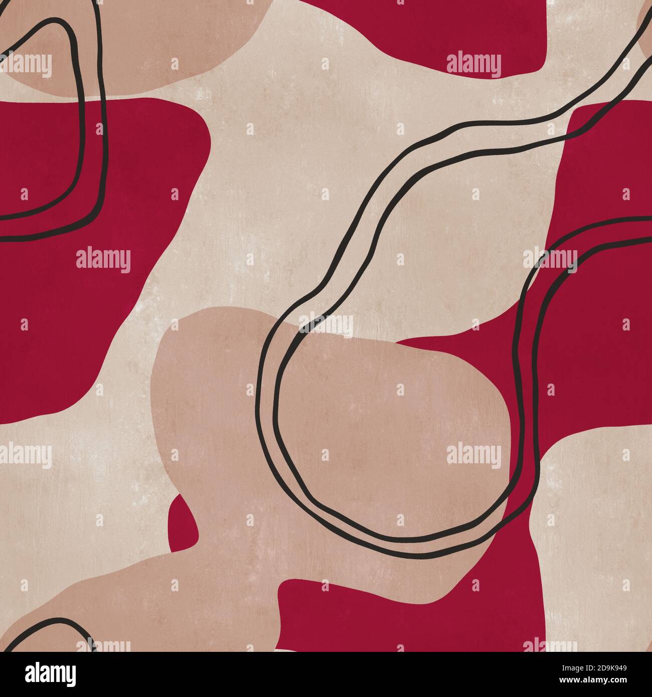 Seamless organic rounded curvy shapes naive design Stock Photo - Alamy