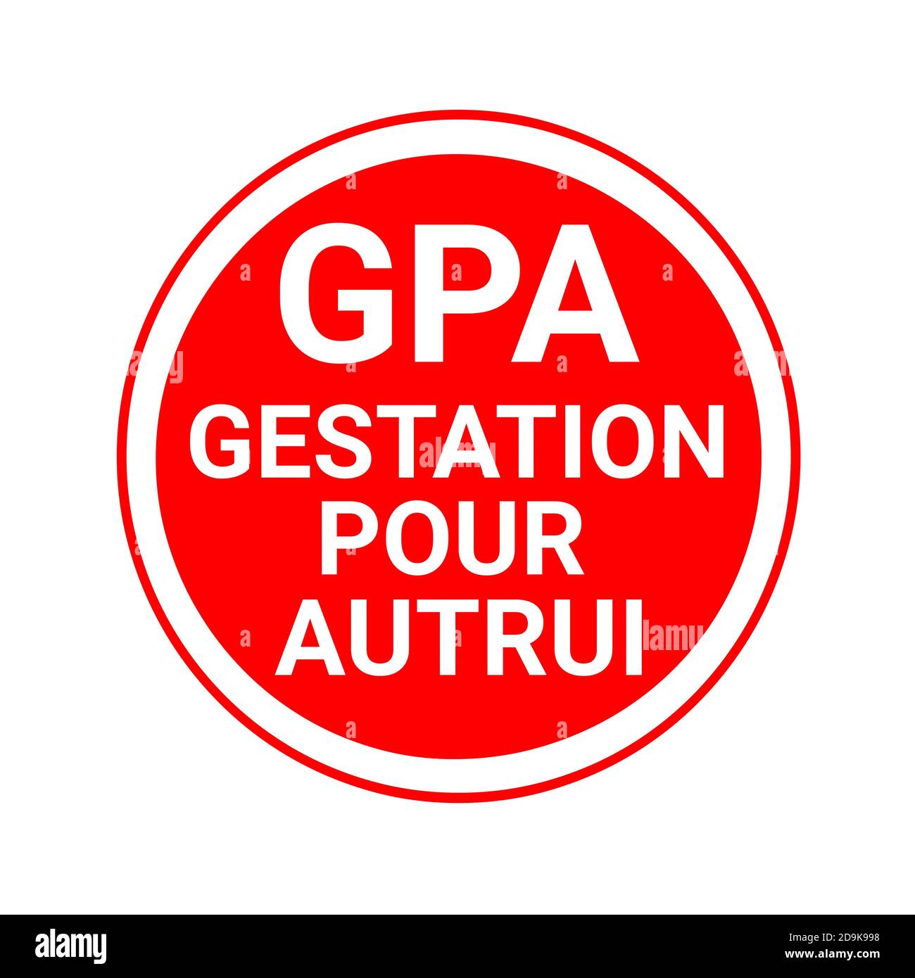Surrogacy symbol, called GPA, gestation pour autrui in french language ...