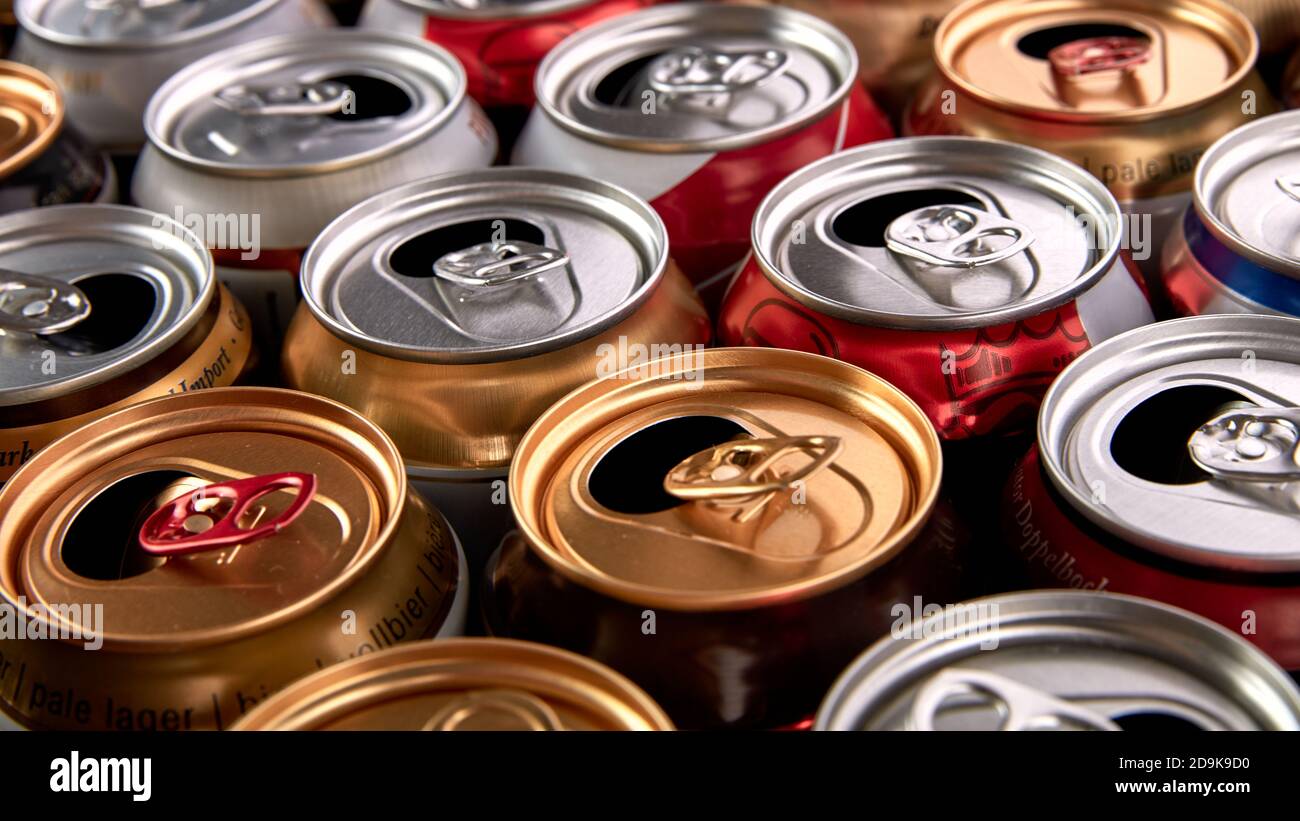 Beer cans trash party waste empty hi-res stock photography and images ...